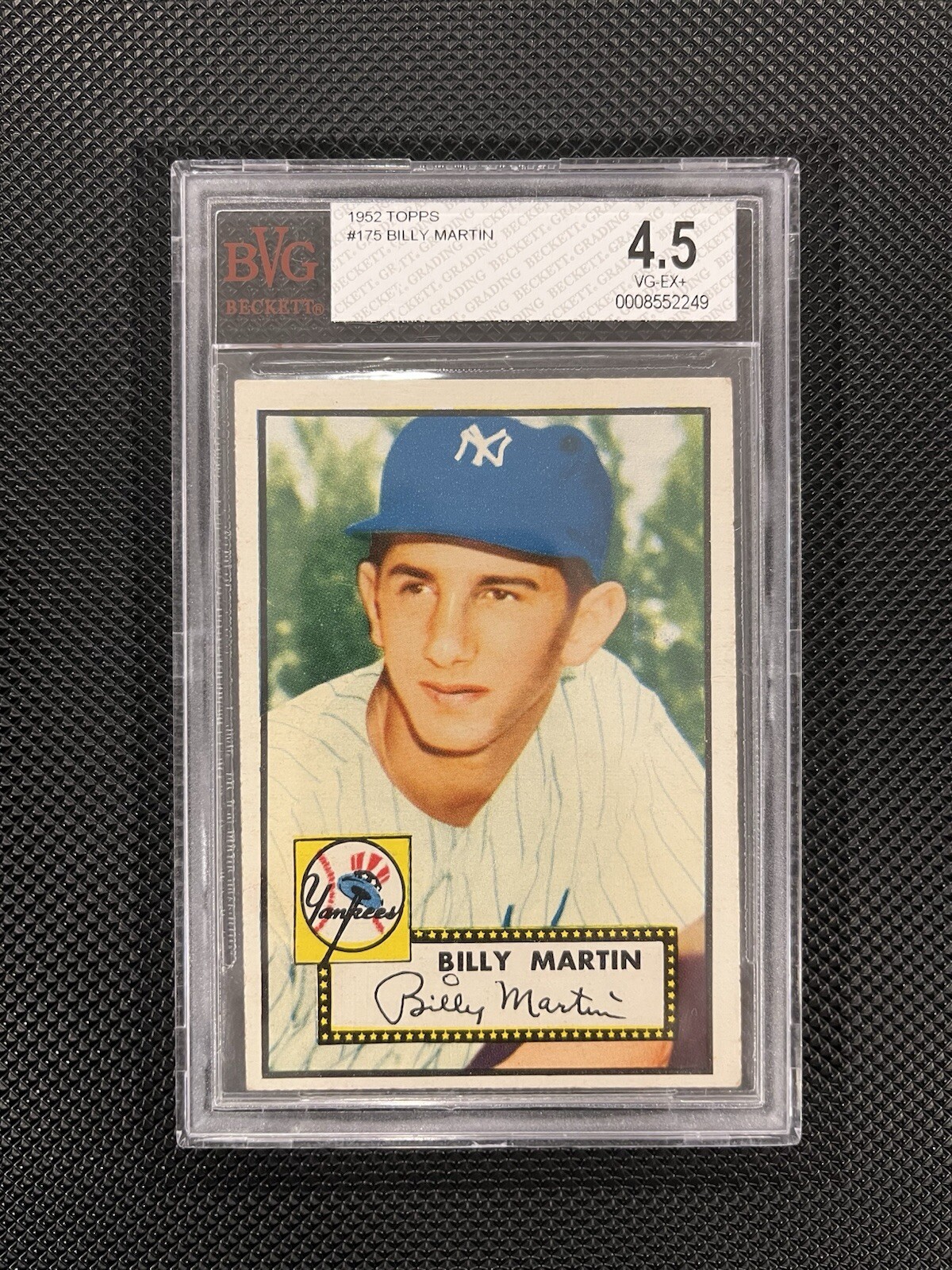 1952 Topps Billy Martin #175 Rookie Card #175 New York Yankees Graded ...