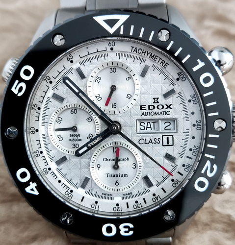 EDOX CLASS 1 Ref. 01106 TITANIUM CHRONOGRAPH Offshore Automatic 46mm ...