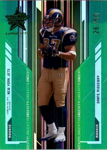 2005 Leaf Rookies and Stars Longevity Emerald #217 Dante Ridgeway /50 ...