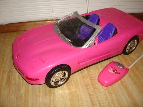 Barbie Remote Control Convertible Pink Corvette with Remote Mattel 2001 ...