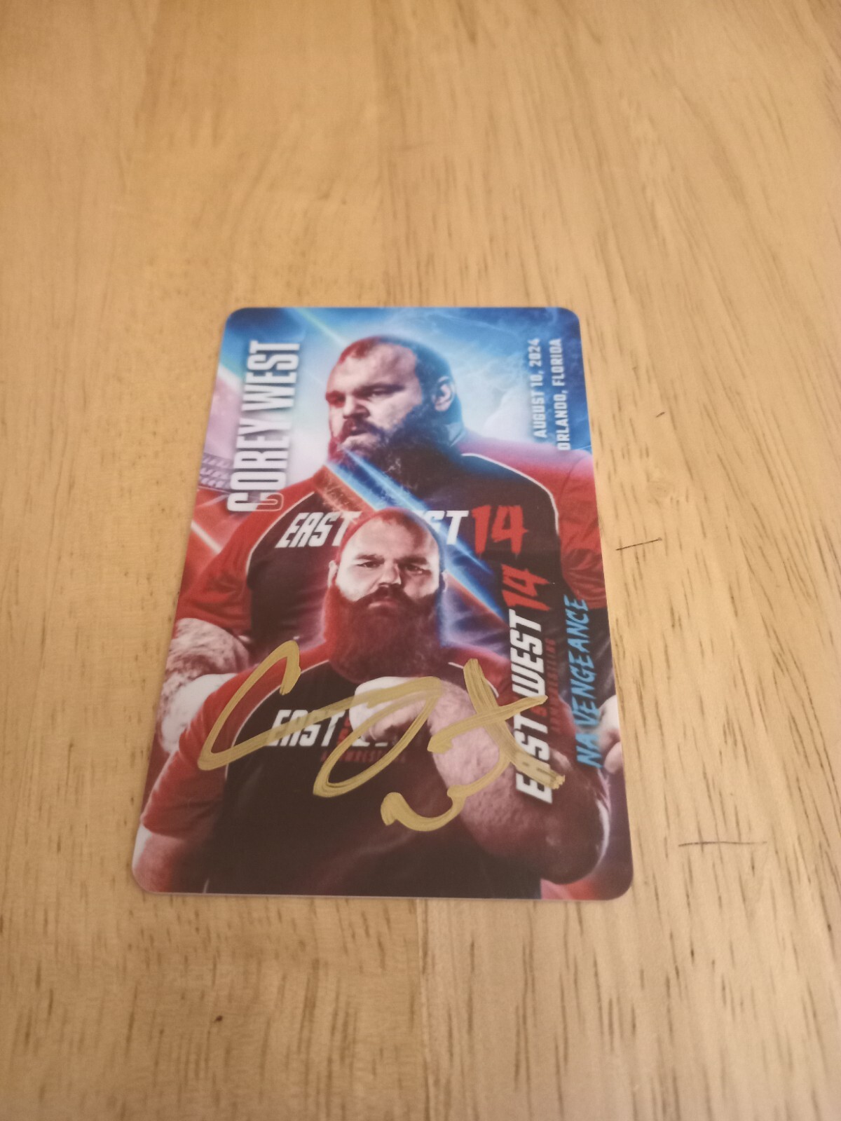 Corey West East vs West 14 Signed Card Armwrestling | eBay
