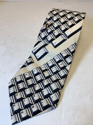 Programmer Keyboard Necktie Ivory Handmade White Unique 3.5” Bugs ...