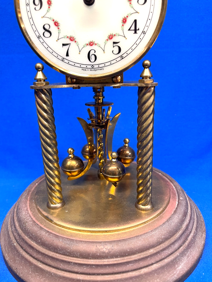 Kundo Torsion 400 Day Anniversary Clock With Key & Glass Dome Working ...