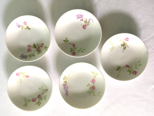 LIMOGES OLD ABBEY VINTAGE BUTTER PATS (5) STIX BAER FULLER, ST. LOU ...
