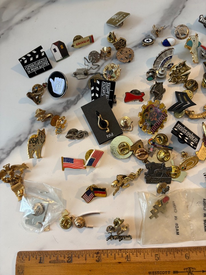 Lapel Pin Lot of 85 Pins Advertising Angels States Animals Military ...