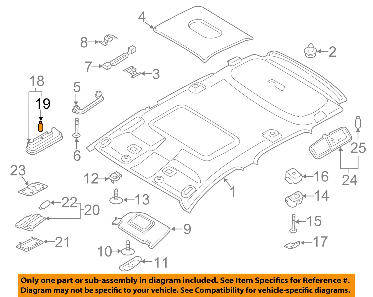 FORD OEM Overhead Console-Bulb 96FZ13466AA | eBay