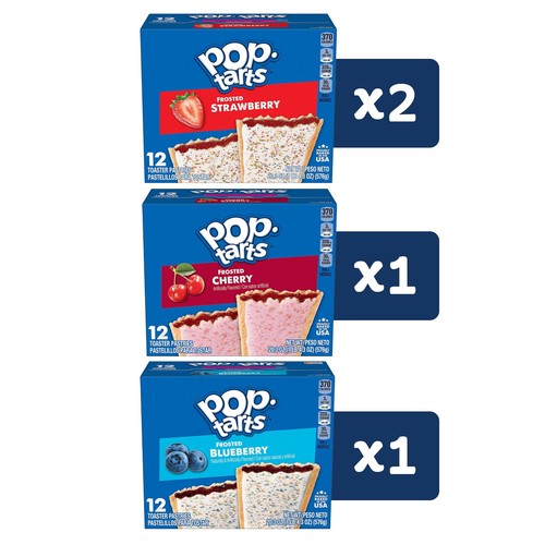 Pop-Tarts Variety Toaster Pastries Breakfast Foods Shelf-Stable 81.2 oz ...