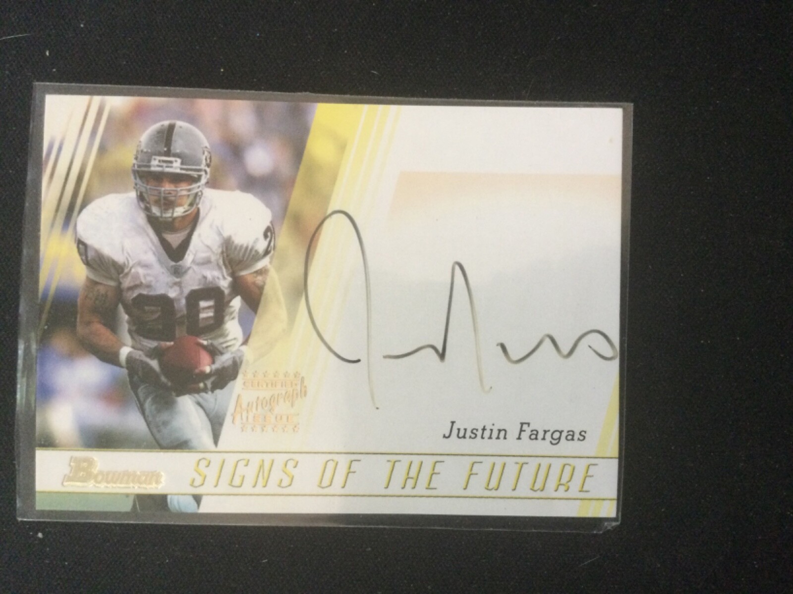 2003 BOWMAN Sign of the Future #Sf-jf Justin Fargas Auto | eBay