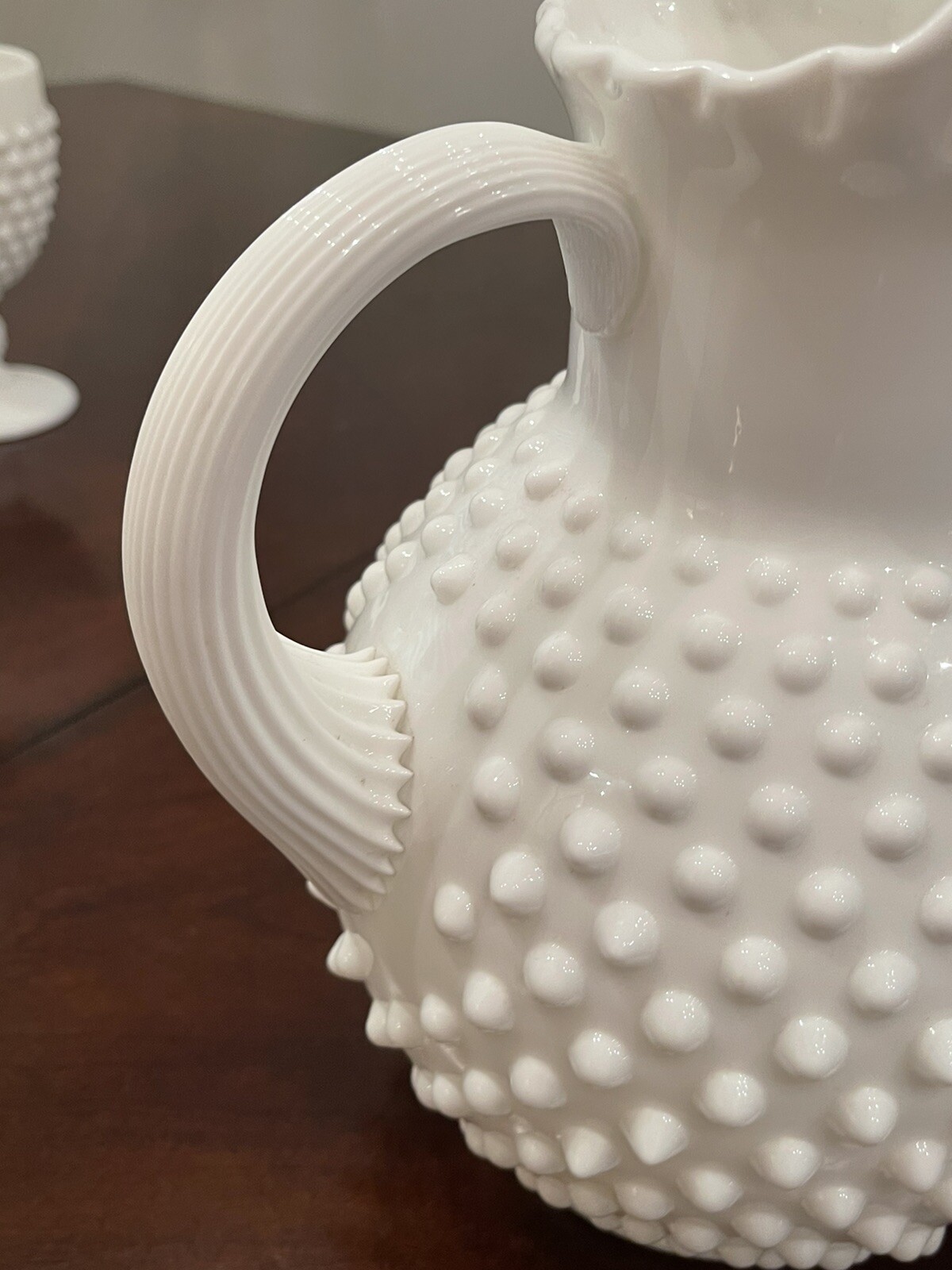 Hobnail Milk glass Pitcher And Goblets | eBay