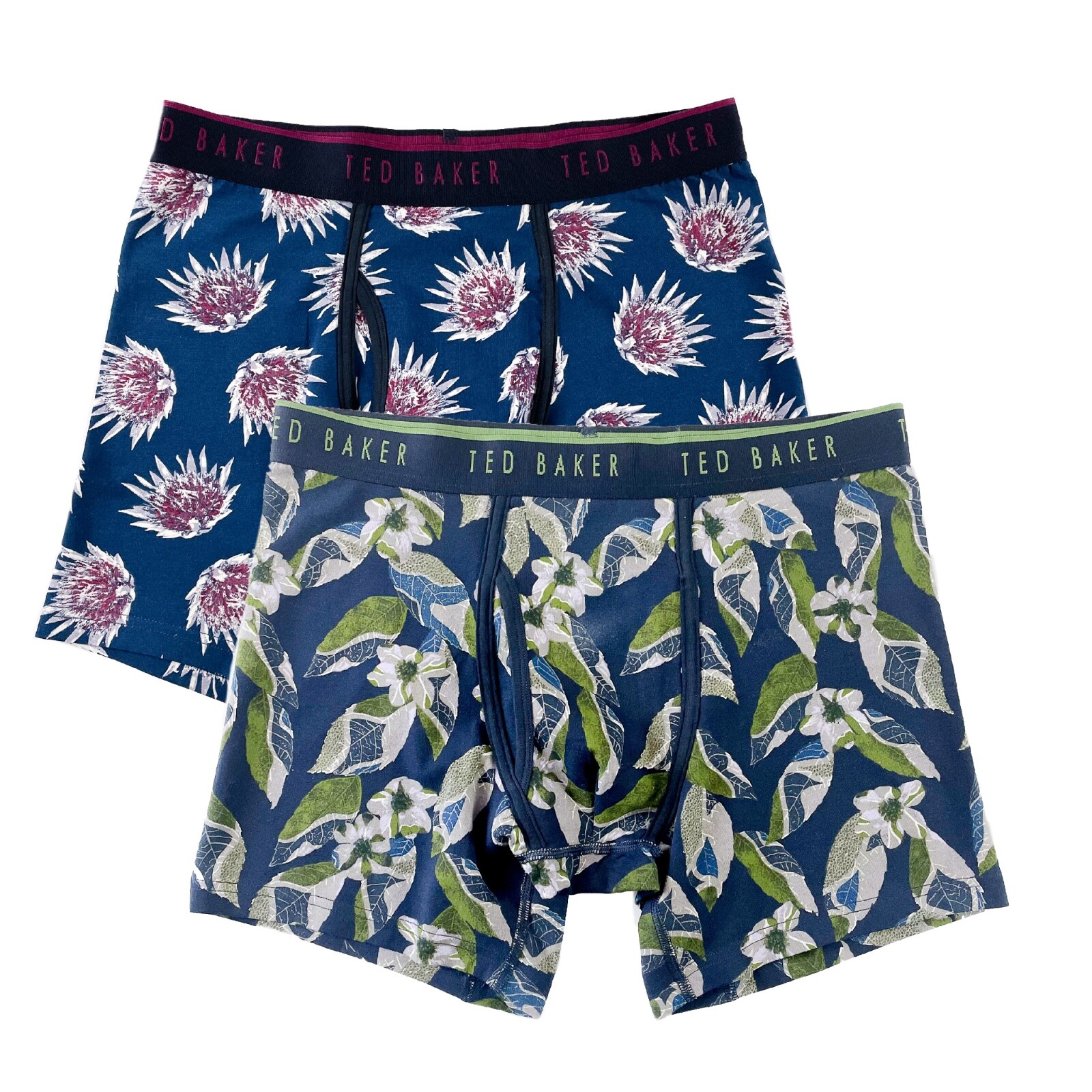 Ted Baker Men's Boxer Briefs 2-Pack Print Cotton Stretch Keyhole Fly ...