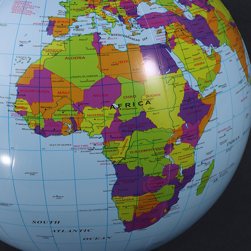 16" 40cm Inflatable World Geography Earth Map Ball Beach Ball ...