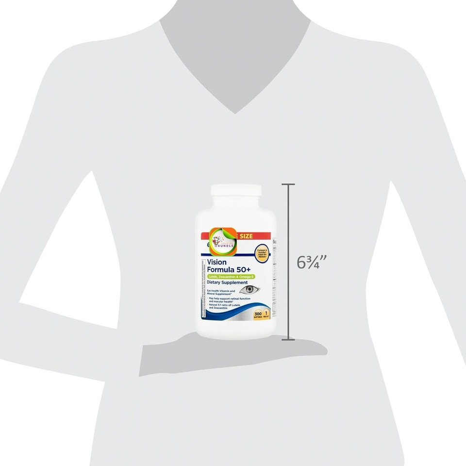 Equate Vision Formula 50+ (300 Soft Gels) Dietary Supplement omega 3 ...
