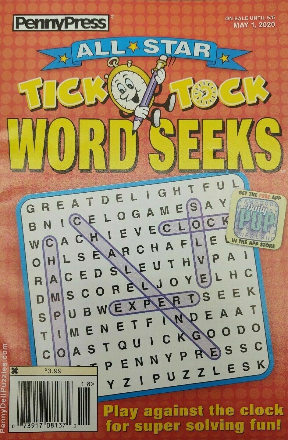 PennyPress All Star Tic Tock Word Seeks May 1, 2020 Play against the ...
