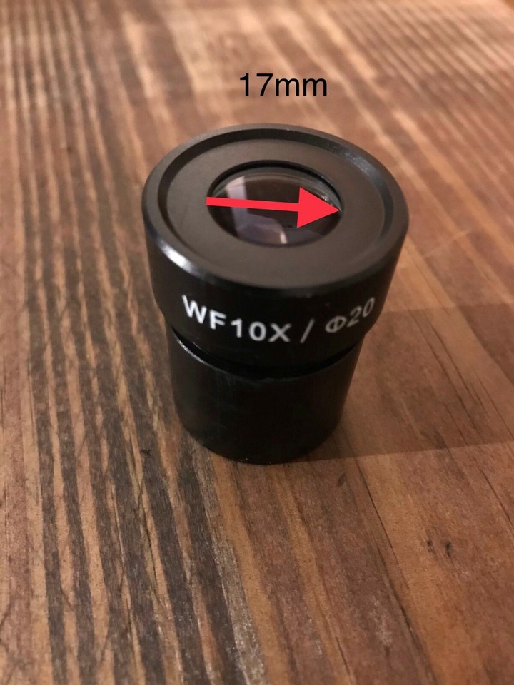 Microscope Eyepiece WF10X/20 17mm view Mount: 30.5mm dia, 28mm depth ...