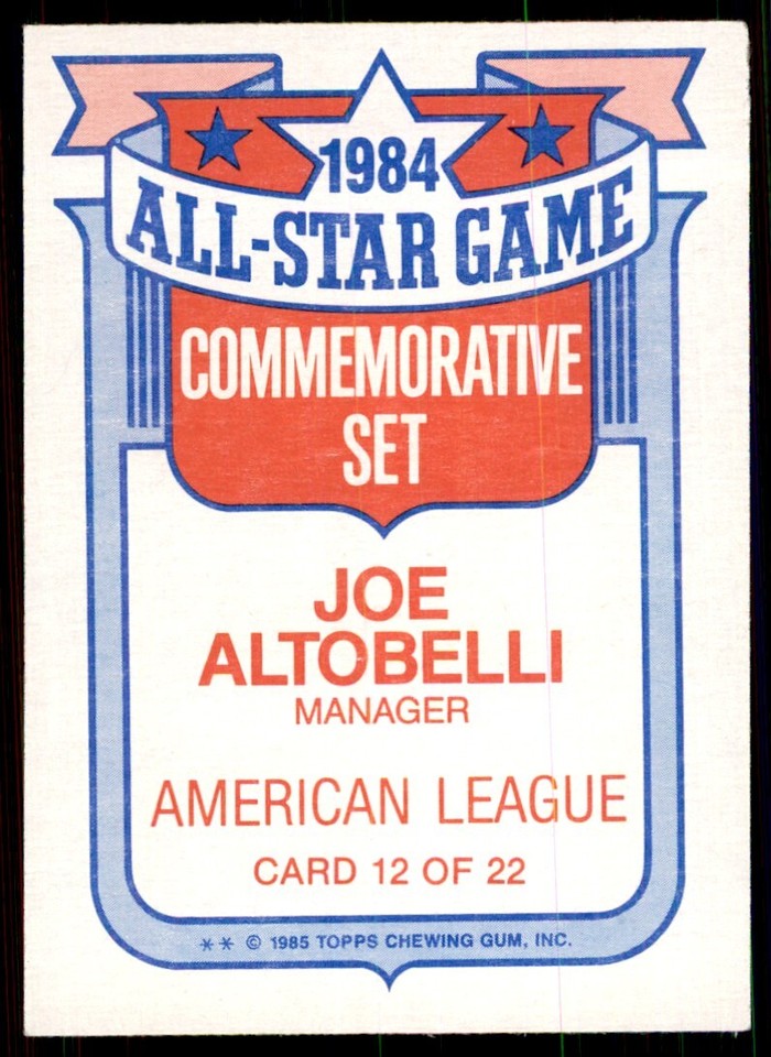 1985 Topps Joe Altobelli Baseball Cards #12 | eBay