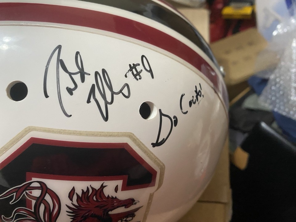 Steve Spurrier George Rogers Todd Ellis Signed Full Size Schutt Helmet ...