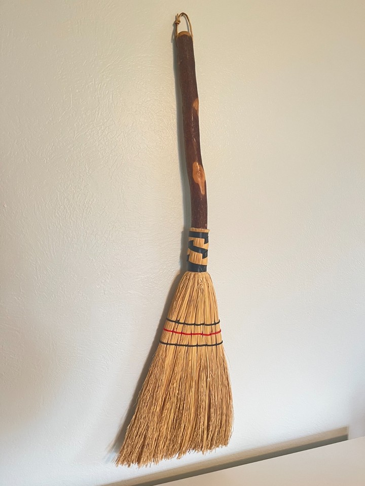 Folk Art Handmade Carved Face Spirit Wizard Tree Branch Straw Hearth ...
