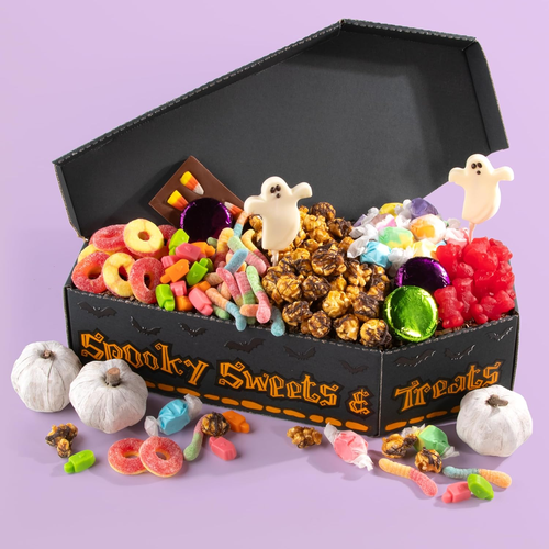Spooky Boo Basket, Halloween Treats in Coffin Gift Box 711181520460| eBay