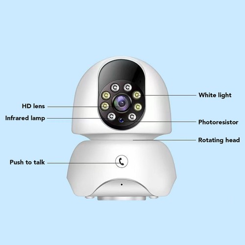 WiFi Security Camera Smart Motion Tracking 2 Way Talk 360 Degree ...