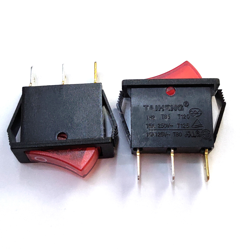 TAIHENG TH2 T85 T120 Red Lamp Rocker Switch 3 Pins 2 Positions 15A 125 ...