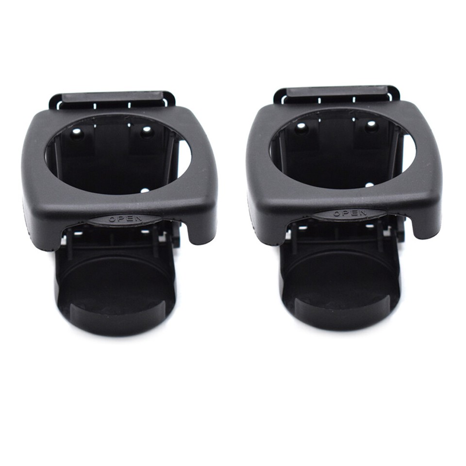 2x BLACK Adjustable FOLDING DRINK HOLDERS Marine Boat Caravan Car RV ...