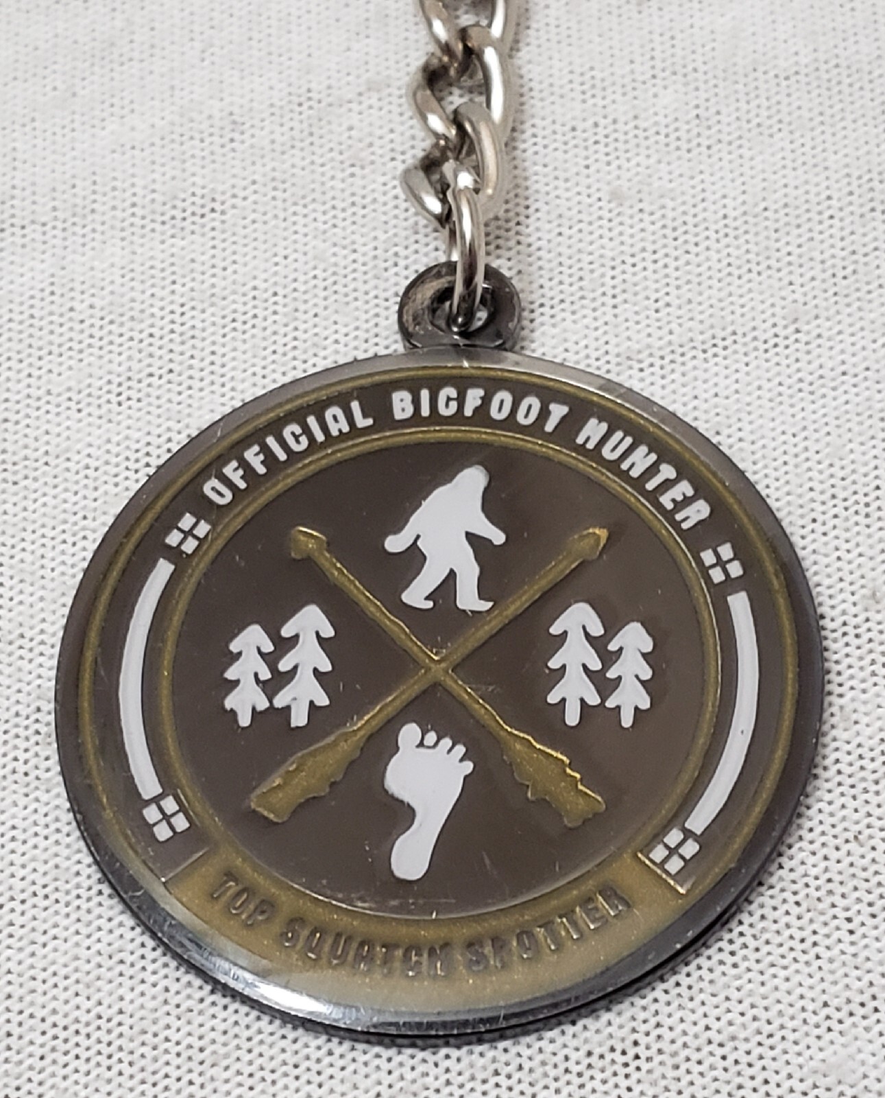 Official Bigfoot Hunter Keychain Metal Keyring Sasquatch Yeti Cryptid ...