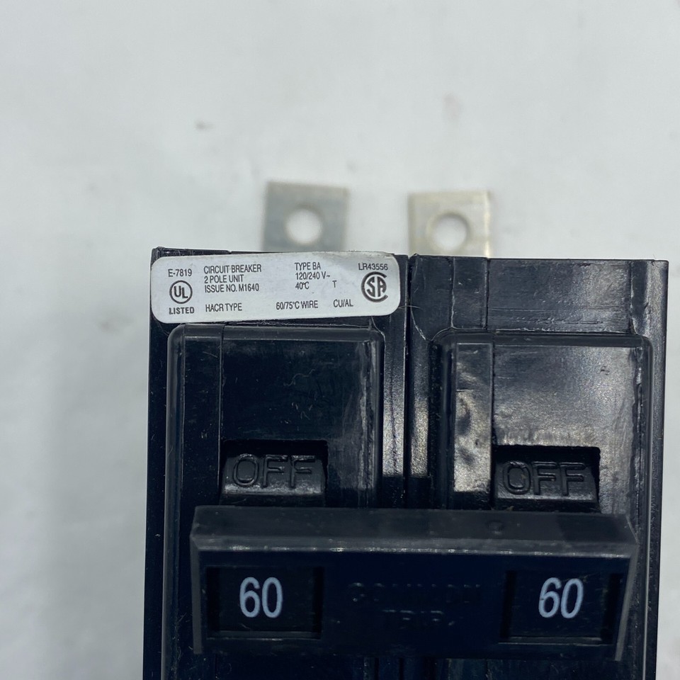 EATON BAB2060 2 Pole 60 AMP Type BA Circuit Breaker 240V | eBay