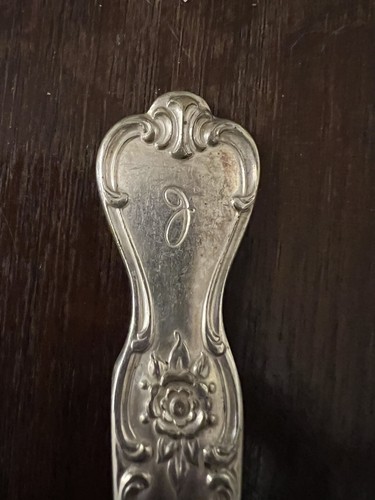 Vintage Old Company Plate Monogrammed Pierced Serving Spoon | eBay