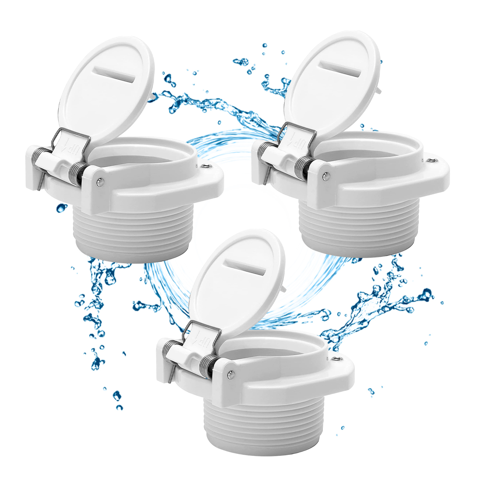 3pcs White Easy Install Pool Replacement Vac Lock FittingRotating ...