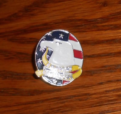 I Support Our Troops Pin Charm Gold Tone Eagle 1 x ¾ | eBay