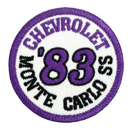 1983 Chevrolet Monte Carlo SS Embroidered Patch Ivory/Purple Iron-On ...