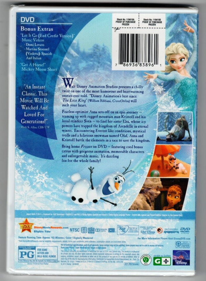 Frozen (DVD, 2013) New/Sealed 786936838961 | eBay