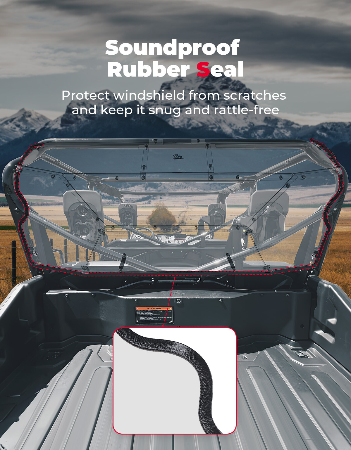 UTV Rear Windshield Panel Scratch Resistance for 2023-2024 Honda ...