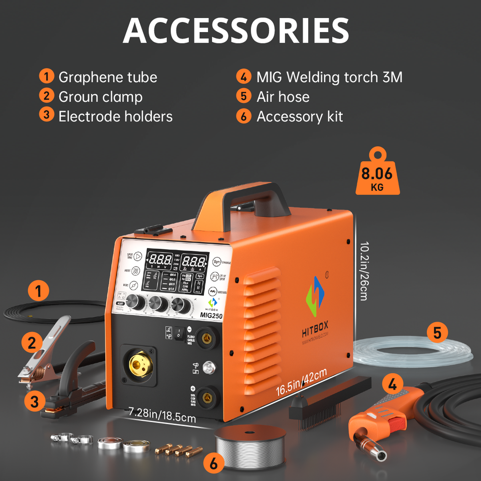 HITBOX MIG Welding Machine Gas/Gasless MIG Aluminum TIG ARC Welder ...