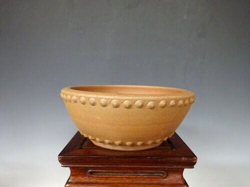 Japanese Bonsai pot JUKO sign TAIKO rivets YAKISHIME Round SESSOKU φ5.5 ...