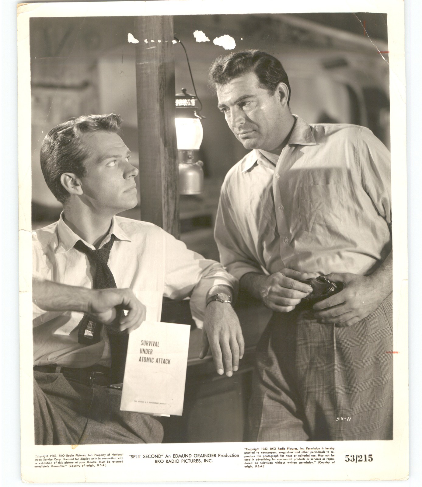 ACTORS Stephen McNall, Keith Andes "Split Second" FILM Still 1953 Press ...