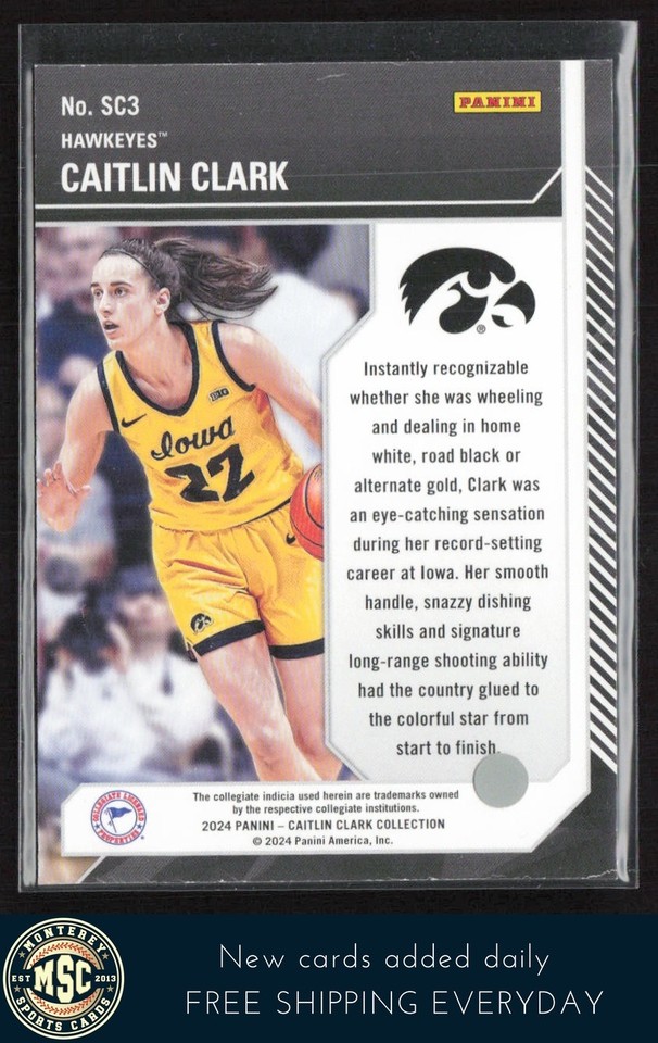 Caitlin Clark 2024 Panini School Colors #SC3 Iowa Hawkeyes | eBay