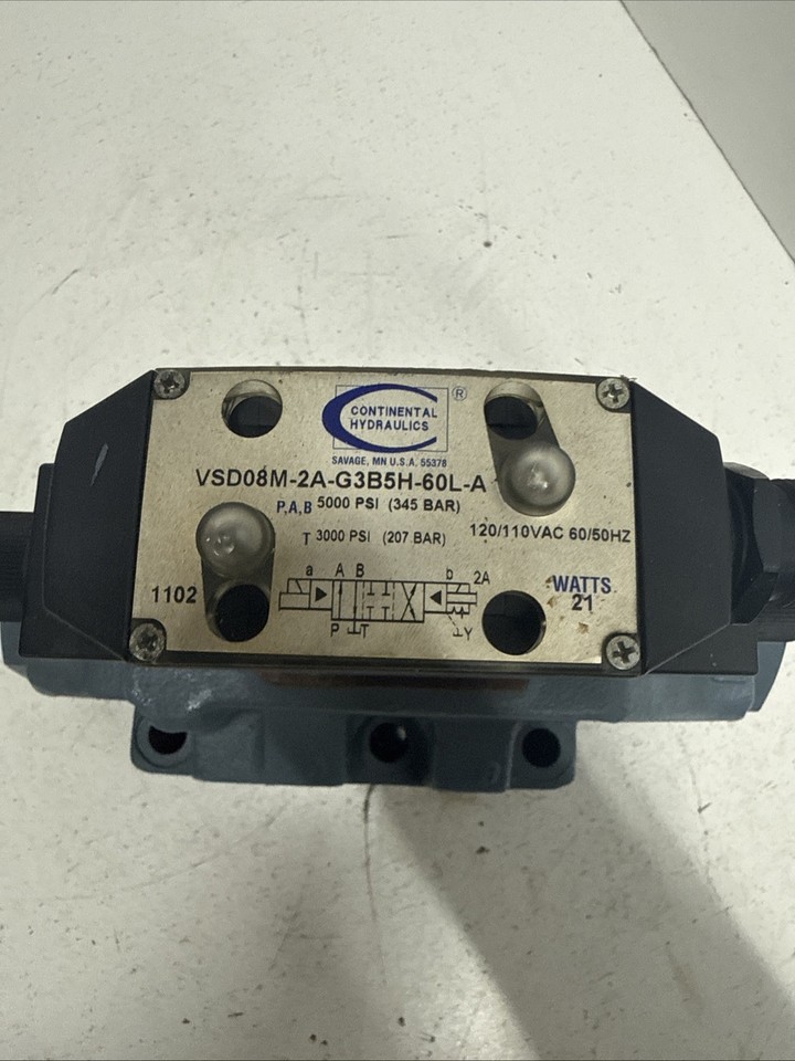 CONTINENTAL HYDRAULICS VSD08M-2A-G3B5H-60L-A Valve 3500psi 120v **NOS ...