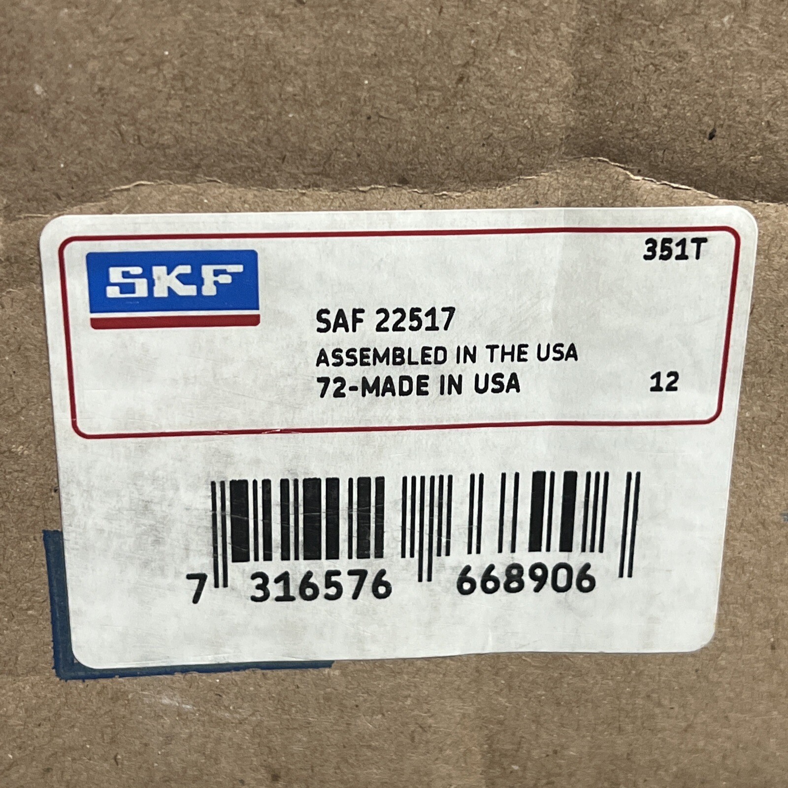 NEW SKF SAF22517 Split Housing Pillow Block Spherical Bearing SAF 22517 ...