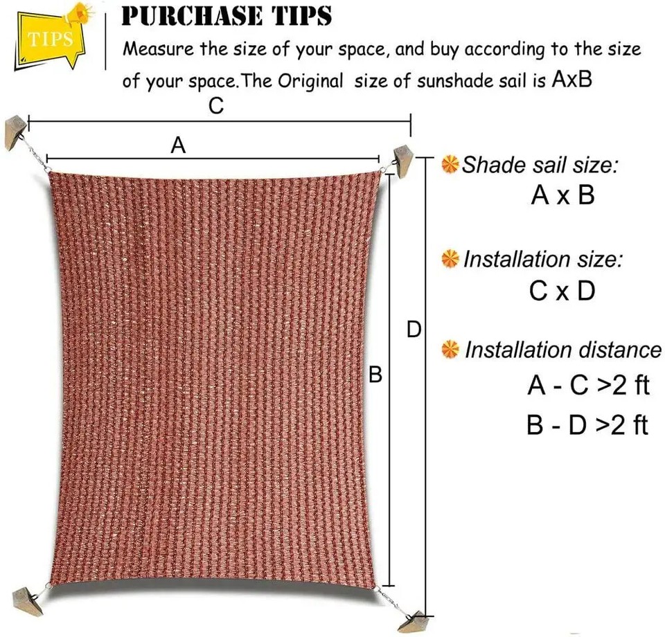 Sun Shade Sail Canopy Rectangle Sand Uv Block Sunshade For Backyard ...