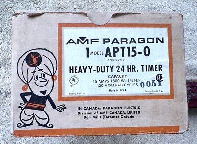 VINTAGE AMF PARAGON HEAVY-DUTY 24 HOUR TIMER MODEL APT15-0 | eBay