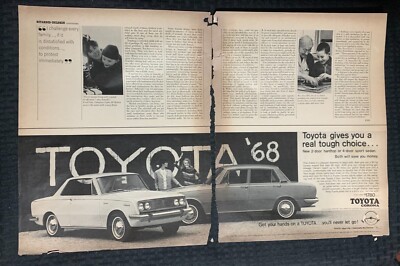 1968 Toyota Corona 26.7x35.6cm Automotive Stampa Ad VG 4.0 You'Ll Never ...