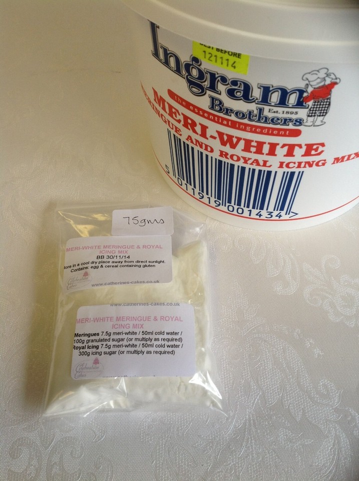 Pack of MERI-WHITE egg substitute for royal icing & meringues 75g or ...