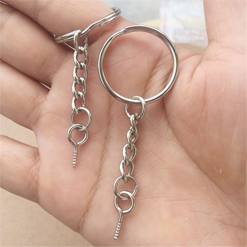 20Pieces for Key Chain Rings with Jump Rings Screw Eye Pins Keychain ...