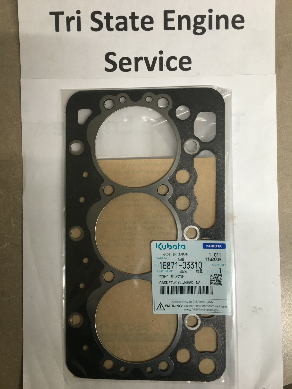 Kubota Cylinder Head Gasket PN. 16871-03310 Genuine OEM for sale online ...