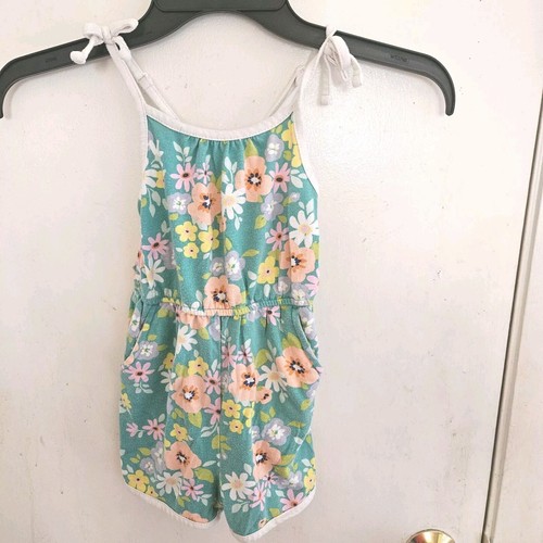 Girls Multi Color Floral Cat & Jack Romper Size 3T Preowned Pristine Condition | eBay