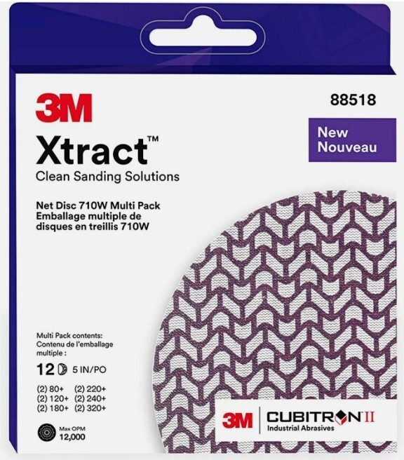 3m Xtract 710w Mesh Sanding Discs Assorted 12 Sample Pack 125mm 5 Inch ...