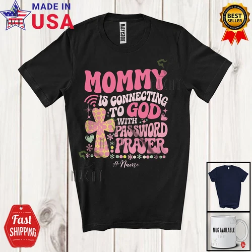Custom Name Mommy is Connecting to God Prayer; Mother's Day Cross ...