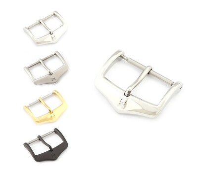 HIRSCH Spring-Bar Tang Buckle, Model "Classic" 16-24 mm, 3 colors, new ...