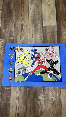 Vintage Mighty Morphin Power Rangers Pillow Case Standard Size Blue ...